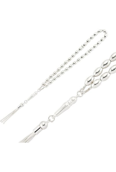 Takıhan Arpa Kesim Gümüş Tesbih