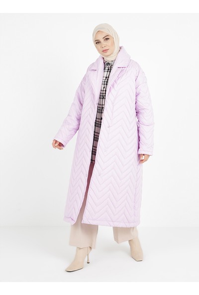 Tavin Kuşaklı Çıtçıtlı Şişme Mont - Pudra - Tavin