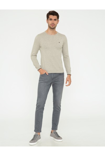 Pierre Cardin Gri Slim Fit Denim Pantolon 50248631-VR001