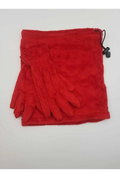 Horoz Butik Kadın Kırmızı Desenli Polar-Peluş Eldiven-Boyunluk 2'li Takım Horoz Butik Kadın Kırmızı Desenli Polar-Peluş Eldiven-Boyunluk 2'li Takım