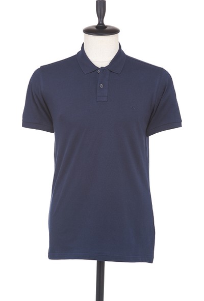 İmza Lacivert Baskılı Polo Yaka T-Shirt