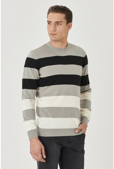 AC&Co / Altınyıldız Classics Standart Fit Bisiklet Yaka Desenli Triko Kazak