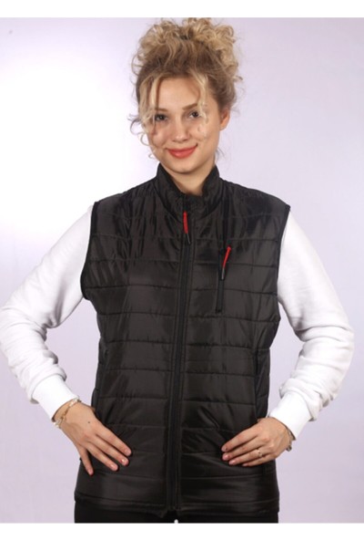 BK Butik Siyah Kışlık Dik Yaka Üç Cepli Fermuarlı Kadın Şişme Yelek BK Butik Siyah Kışlık Dik Yaka Üç Cepli Fermuarlı Kadın Şişme Yelek