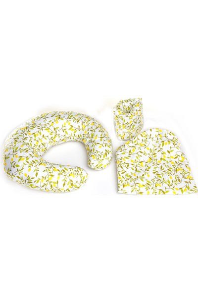 Baby Mom Emzirme Seti (Emzirme Minderi + Mini Emzirme Yastığı + Emzirme Önlüğü)