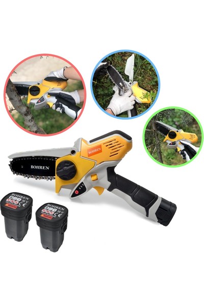 Bohren 36 V Li-On Akülü Çift Akülü Dal Kesme Budama Testere Makinası Bohren 36 V Li-On Akülü Çift Akülü Dal Kesme Budama Testere Makinası