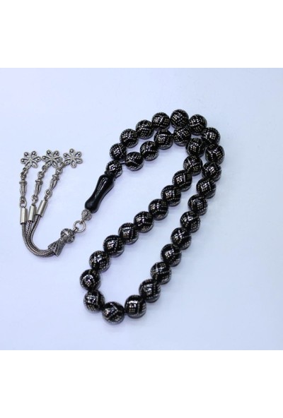 Suat Yalçın Takı ve Tespih Örgü Baklava Işlemeli Oltu Taşı Tesbih