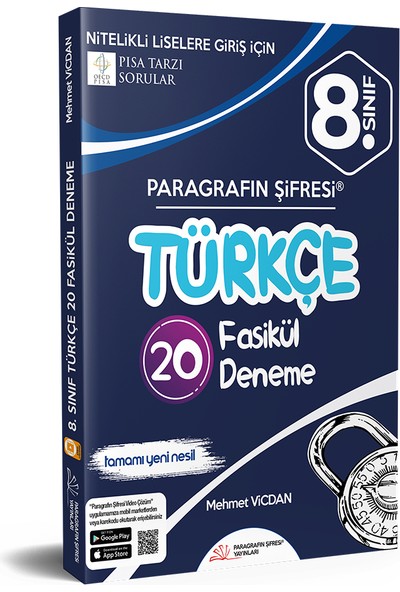 Paragrafın Şifresi 8. Sınıf Lgs Türkçe Denemeleri 5 Sıralı 15 Genel Deneme - Mehmet Vicdan