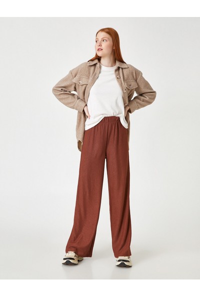 Koton Kadın Beli Lastikli Bol Paçalı Pantolon