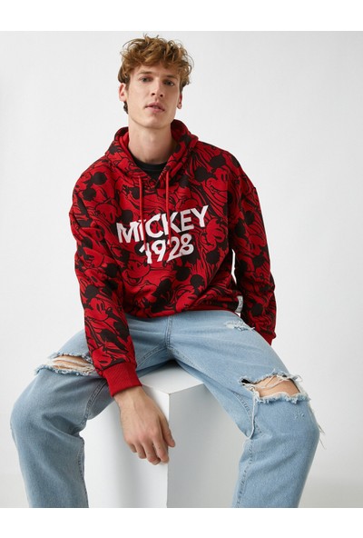 Koton Mickey Mouse Kapşonlu Sweatshirt Lisanslı Baskılı Koton Mickey Mouse Kapşonlu Sweatshirt Lisanslı Baskılı