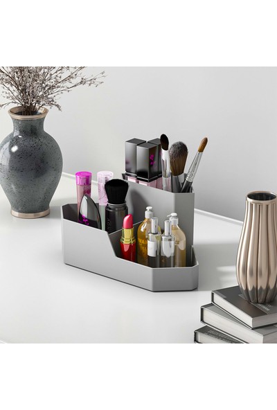Ferhome Makyaj Organizer Masaüstü Kalemlik Köşeli Kozmetik Makyaj Düzenleyici ve Organizeri