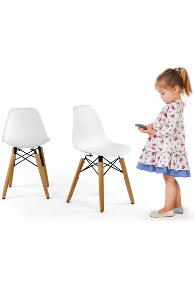 Seduna Eames Child Sandalye 2 Adet | Natural Ahşap Ayaklı Seduna Eames Child Sandalye 2 Adet | Natural Ahşap Ayaklı