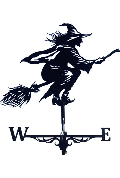 Baosity Metal Cadı Şekli Weathervane Çatı Montaj Hava Kanadı Bahçe Çiftliği Süsleme (Yurt Dışından)