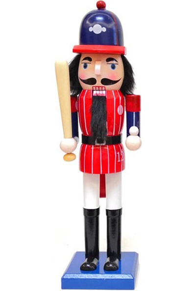 Baosity Yaratıcı 36 cm Yükseklik Ahşap Fındıkkıran Asker Süsler Set Xmas Bebek Hediye Beyzbol (Yurt Dışından)