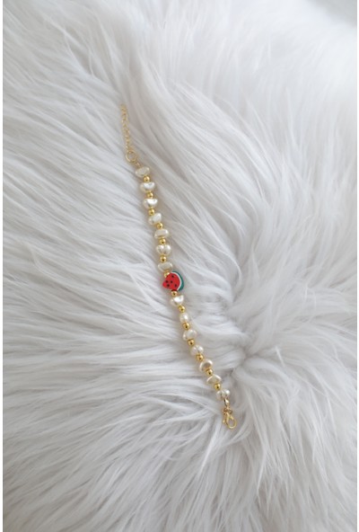 La Vie En Mode Karpuz Figürlü Inci Bileklik