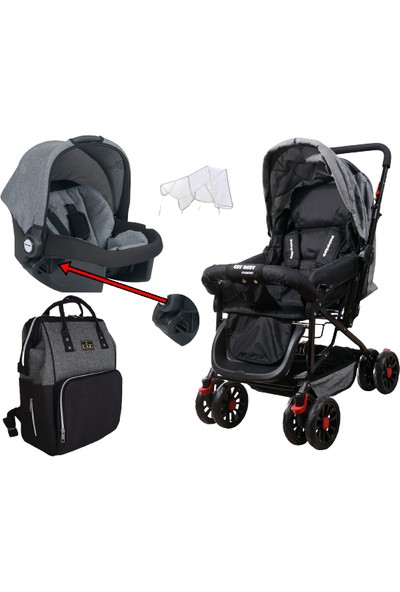 Let's Go Baby Çift Yönlü Travel Sistem Bebek Arabası + Bebek Bakım Çantası + Yağmurluk