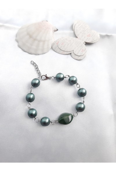 Zeysal Haki Boncuk Bileklik