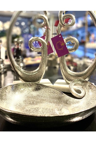 MiaKuba Dekoratif Silver Obje & Kase 29 x 18 cm