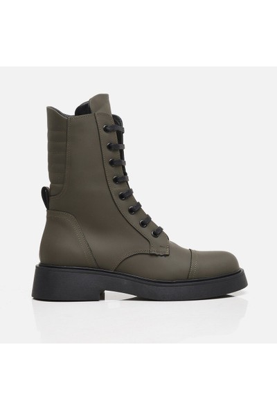 Hotiç Deri Haki Kadın Düz Bot - 01BOH226030A880