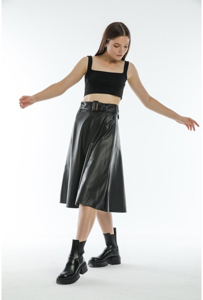 Moddaşura Bayan Deri Etek
