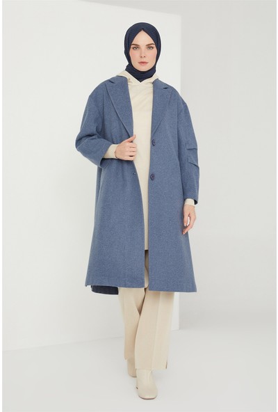 Armine Kolu Pileli Kap 21K7420 Gri Mavi Armine Kolu Pileli Kap 21K7420 Gri Mavi