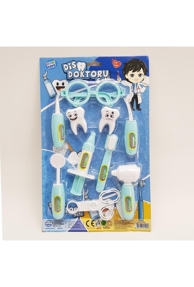 Kelebek Oyuncak Kartelada 10 Parça Diş Doktoru Seti - Mavi Kelebek Oyuncak Kartelada 10 Parça Diş Doktoru Seti - Mavi