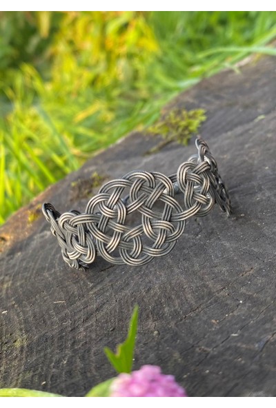 Kazzaze Okstili Gümüş Kazaziye Aşk Düğümü Örgü Bileklik