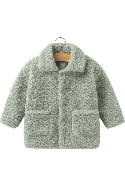 Sunshine Kız Çocuk Peluş Ceket Kaban - Yeşil (Yurt Dışından)