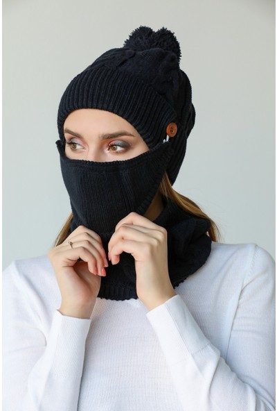 Mint.21 Lacivert Maske Bere Boyunluk Takım