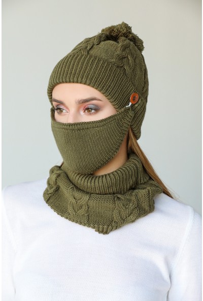 Mint.21 Haki Maske Bere Boyunluk Takım