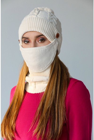 Mint.21 Ekru Maske Bere Boyunluk Takım