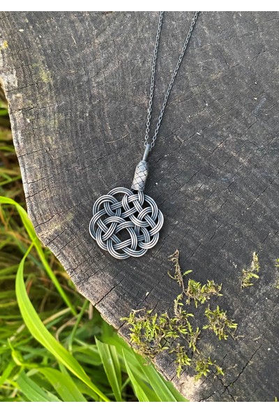 Kazzaze Aşk Düğümü Kazaziye Oksitli Gümüş Kolye