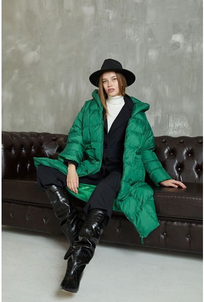 Lime Moda Oversize Şişme Mont-Yeşil Lime Moda Oversize Şişme Mont-Yeşil