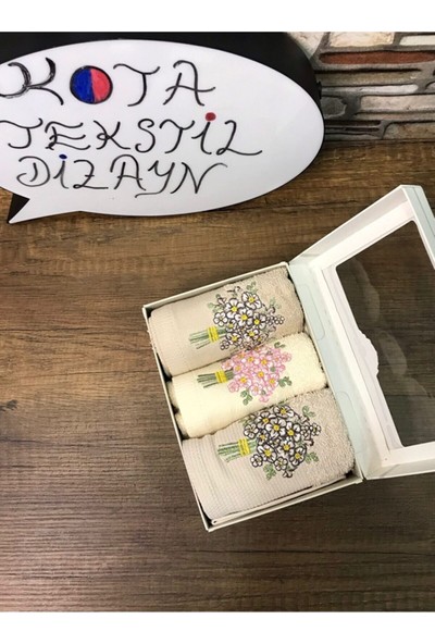 Firuze Kutulu Mutfak Havlusu 3 'lü