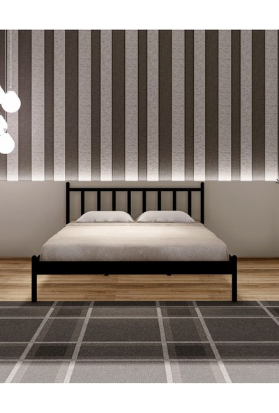 Ressa Home Limax Çift Kişilik Metal Karyola-Siyah 140X190 cm