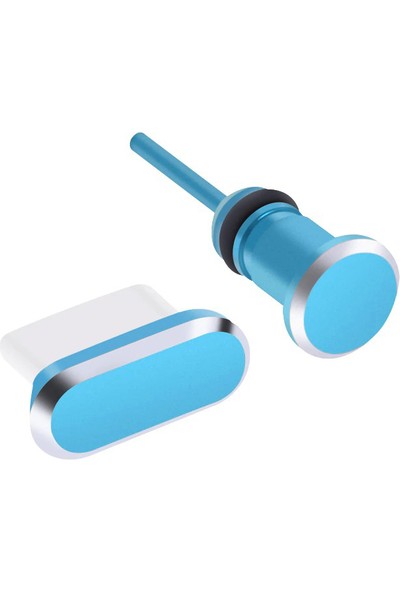 Esf Type-C Anti Toz Şarj Tıpası & Kulaklık Girişi Anti Toz Mavi