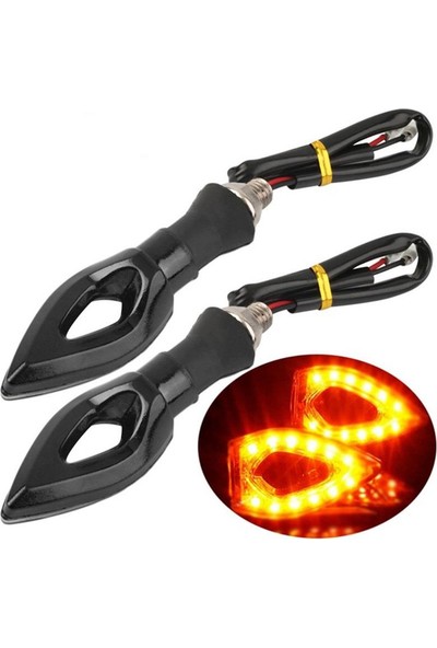 Motolinas Motosiklet LED Üçgen Sinyal 2 Adet Üniversal Motolinas Motosiklet LED Üçgen Sinyal 2 Adet Üniversal