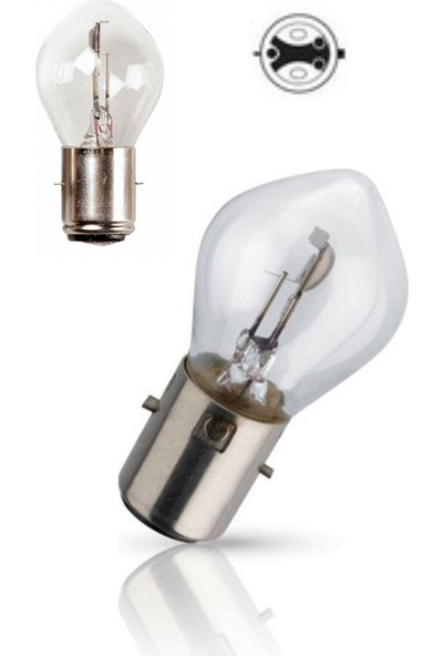 Motolinas Cg Çift Duyu 12 V 35/35 Ön Far Ampulü Motosiklet Bosch Tipi Sarı