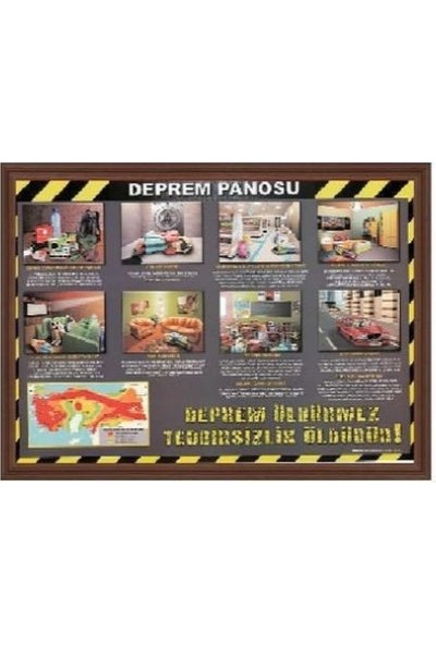 AYMİ EĞİTİM Evreka 70X100 Deprem Panosu Mdf Çerçeve