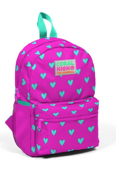 Coral High Kids Pembe Kalp Desenli Iki Bölmeli Yuva Sırt Çantası 23341 Coral High Kids Pembe Kalp Desenli Iki Bölmeli Yuva Sırt Çantası 23341