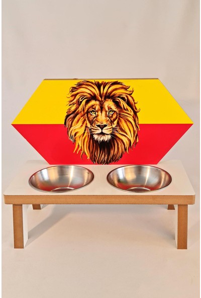 Mini Hediye Ahşap Aslan Baskılı Kedi Köpek Mama Su Kabı Sarı - Kırmızı 11 x 27 cm Mini Hediye Ahşap Aslan Baskılı Kedi Köpek Mama Su Kabı Sarı - Kırmızı 11 x 27 cm