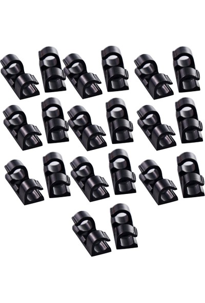 Blesiya 20 Adet Kendinden Yapışkanlı Tel Kravat Kablo Kelepçe Klip Tutucu Araba Dash Cam Gps Siyah (Yurt Dışından)