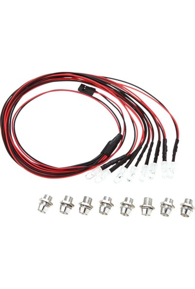 Blesiya 8 LED 5mm Beyaz Renk Kırmızı Renk LED Işıklar Set Kiti Için Hsp Rc Araba Oto (Yurt Dışından)