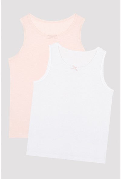 Penti Pembe Kız Çocuk Pinky Bow 2li Atlet Penti Pembe Kız Çocuk Pinky Bow 2li Atlet