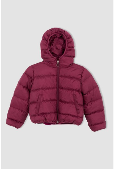 DeFacto Kız Çocuk Kapüşonlu İçi Dolgulu Pelüş Astarlı Şişme Mont W2260A621AU