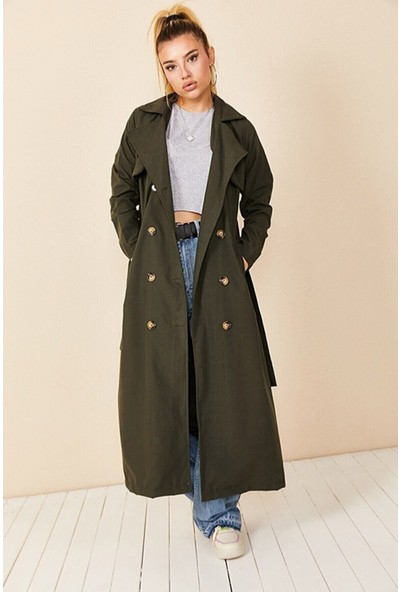 Brm Şal Yaka Düğmeli Trençkot