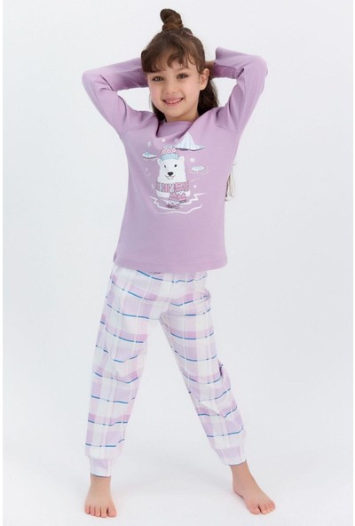 Rolypoly Ekoseli Lila Kız Çocuk Pijama Takımı Rolypoly Ekoseli Lila Kız Çocuk Pijama Takımı