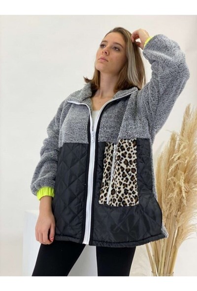 Brm Leopar Detay Peluş Sweatshirt