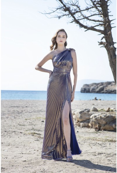 Maxxe 5255SIF Tek Omuz Sıvama Şifon Elbise