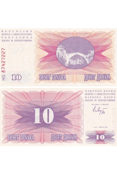 Benim Koleksiyonum Bosna Hersek, 10 Dinar (1992) P#10 Çil Eski Yabancı Kağıt Para Benim Koleksiyonum Bosna Hersek, 10 Dinar (1992) P#10 Çil Eski Yabancı Kağıt Para