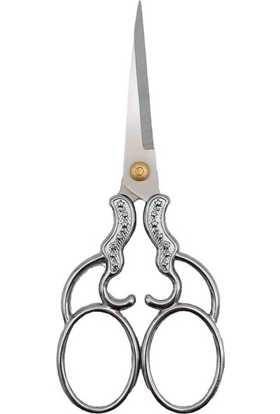 Angel Çanta Aksesuar Vintage Makas Yıldız Desenli Gümüş